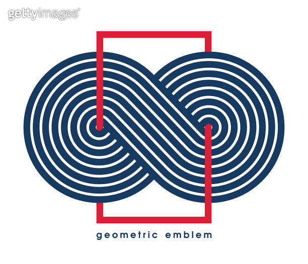 Abstract geometric infinity shaped vector logo isolated on white ...