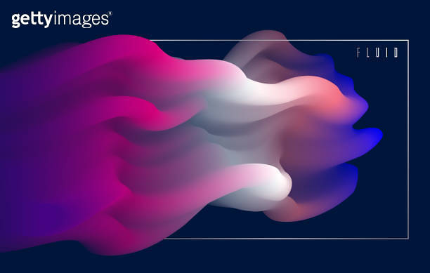 Gradient color 3D fluid shape vector abstract background, dynamic ...