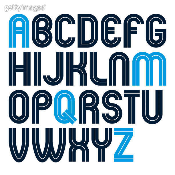 Vector capital bold English alphabet letters made with white lines ...