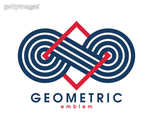 Abstract geometric infinity shaped vector logo isolated on white ...