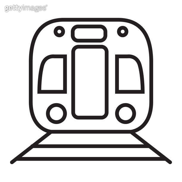 Subway train icon.Subway locomotive front view.Electric train outline ...