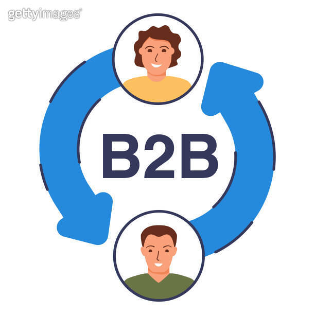 B2b icon isolated on white background vector illustration. Business to ...