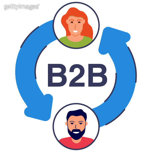 B2b icon isolated on white background vector illustration. Business to ...