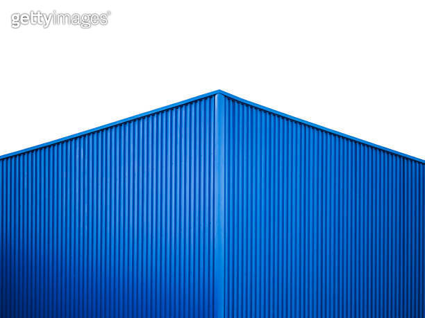 Metal facade Modern building corner Architecture details Blue color 이미지 ...
