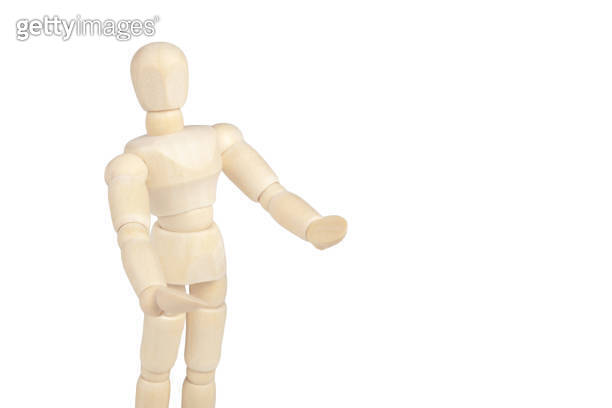 Wooden figurine, man opera singing gesture, giving a speech, object ...