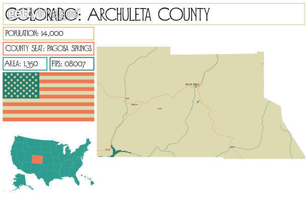 Large and detailed map of Archuleta County in Colorado USA. (1807659834 ...