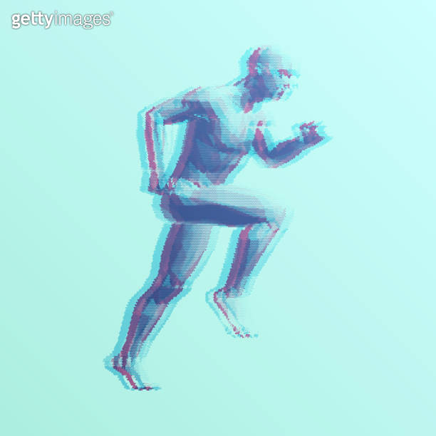 Running man or marathon runner. Design for sports club, fitness ...