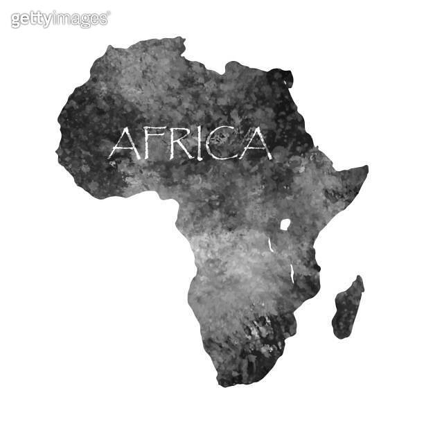 Ancient map of Africa Continent. Old blank parchment treasure map with ...