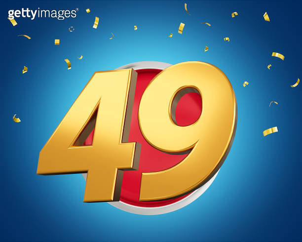 Gold Number 49 Gold Number Forty Nine On Rounded Red Icon with ...