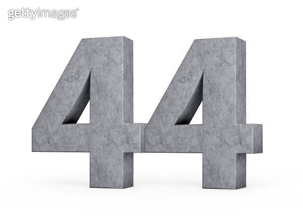 3d Concrete Number Forty four 44 Digit Made Of Grey Concrete Stone On ...