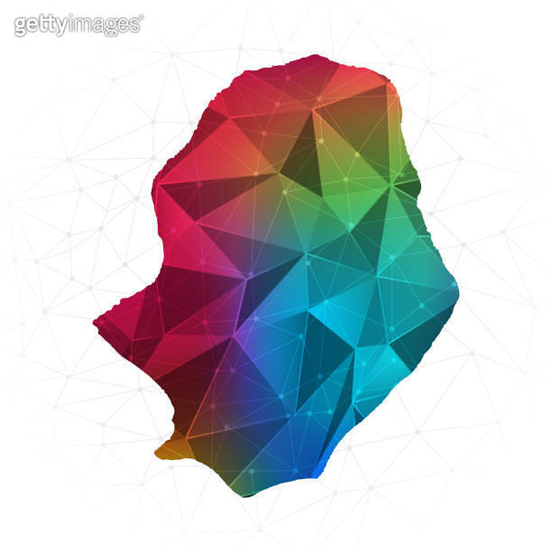 Niue Map - Abstract polygon vector illustration low poly colorful style ...