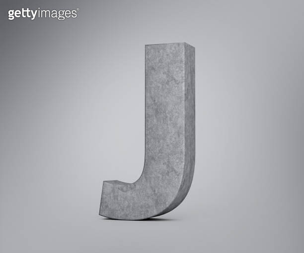3d Concrete Capital Letter J Alphabet J Made Of Grey Concrete Stone ...