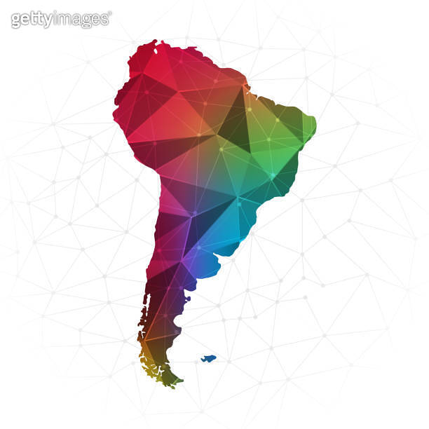 South America Continent Map - Abstract polygon vector illustration low ...