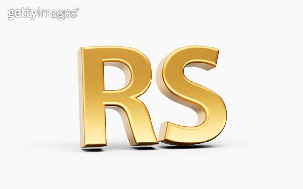 3d Golden Shiny Pakistani Rupee Currency Symbol Rs Isolated On White ...