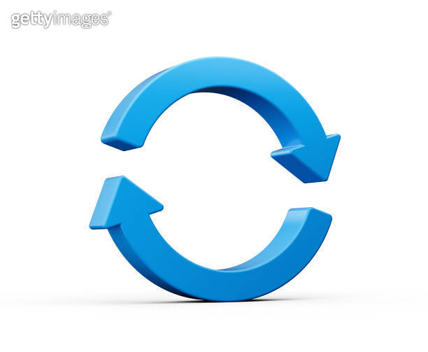 3d Blue Refresh Icon, Reload Icon Symbol, 3d Rotation Arrows On White ...