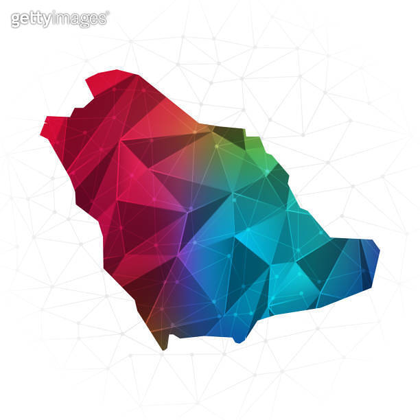 Saudi Arabia Map - Abstract polygon vector illustration low poly ...