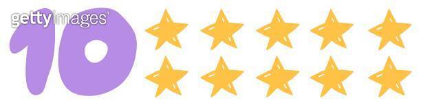 Number 10. Stars to count. Study for kids. Vector design. (1764543339 ...