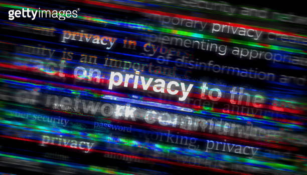 Privacy security and identity protection headline titles media 3d ...