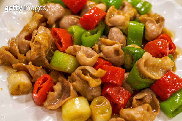 A sweet and delicious Chinese dish, fried pork intestines (1485062831 ...