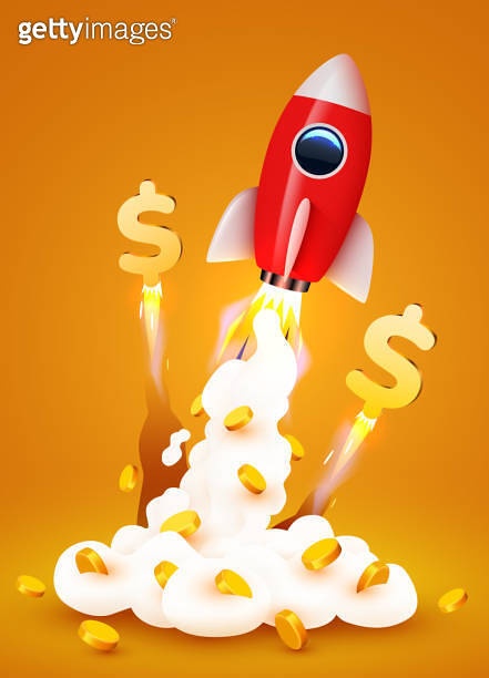 Rocket Launching With Smoke And Dollar Flying Coins Business Start Up Concept 이미지 1483227021 