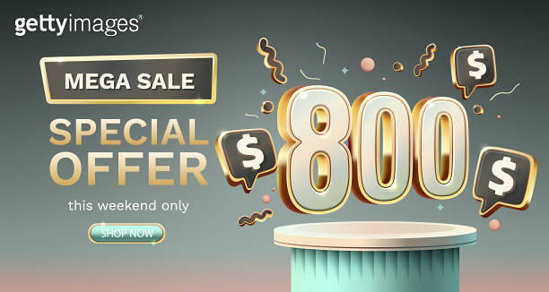 Coupon special voucher 800 dollar, Check banner special offer. Vector ...