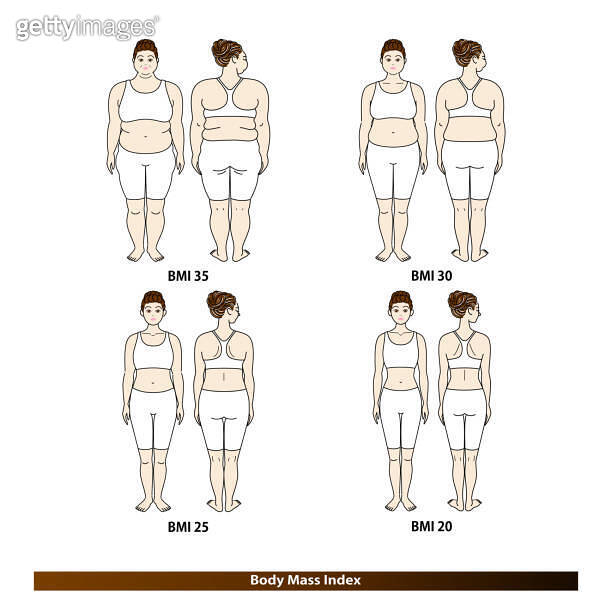 BMI Body Mass Index. Body shape changes in young women. Diet Before and ...