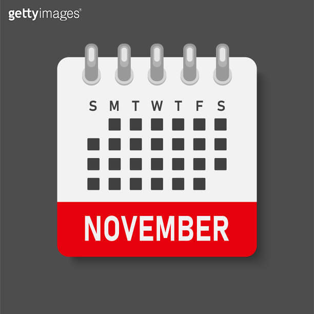 Vector template icon page calendar, month November 이미지 (1592962638 ...