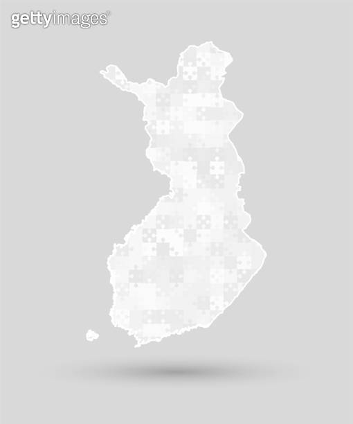 Creative map Finland from white puzzle, jigsaw 이미지 (1473379936) - 게티이미지뱅크