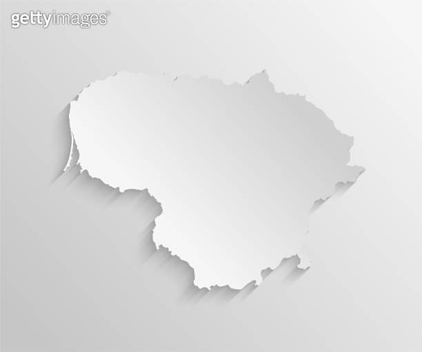 Minimal white map Lithuania, silhouette country 이미지 (1846375685) - 게티이미지뱅크