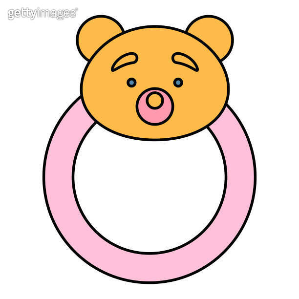Baby teether cute baby shower objects cartoon doodle kids clipart for ...