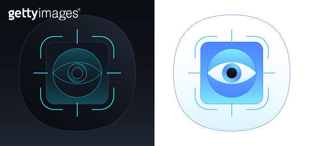 Surveillance eye system with AI. Smart eye tracking, AI camera ...