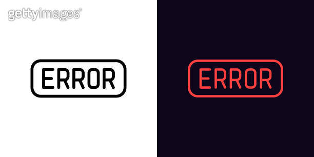 Outline Error icon, with editable stroke. Text Error, technical failure ...
