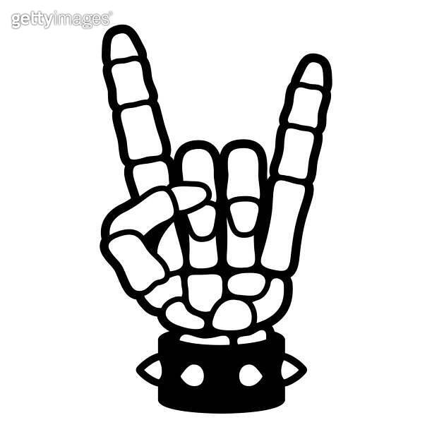 Cartoon Heavy Metal skeleton hand 이미지 (1657729882) - 게티이미지뱅크