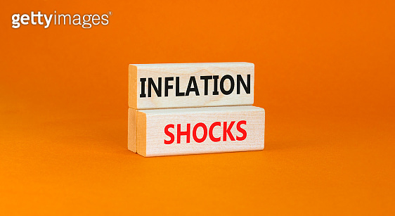 Inflation shocks symbol. Concept words Inflation shocks on wooden ...