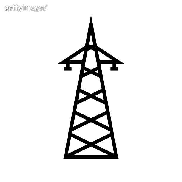 Radio tower icon. Communication tower of mobile radio base station ...