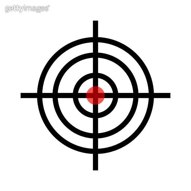 Red aim icon of a gun. Aim. Vector. 이미지 (1474846389) - 게티이미지뱅크