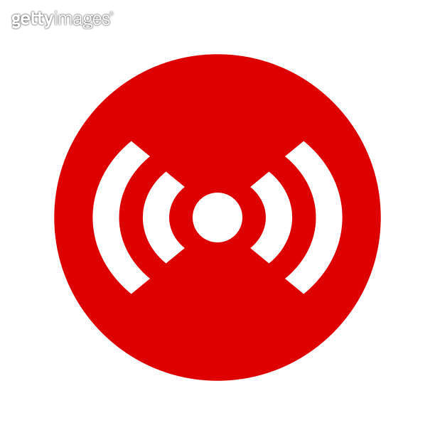 Live streaming icon in red circle, live broadcast. Live internet and ...