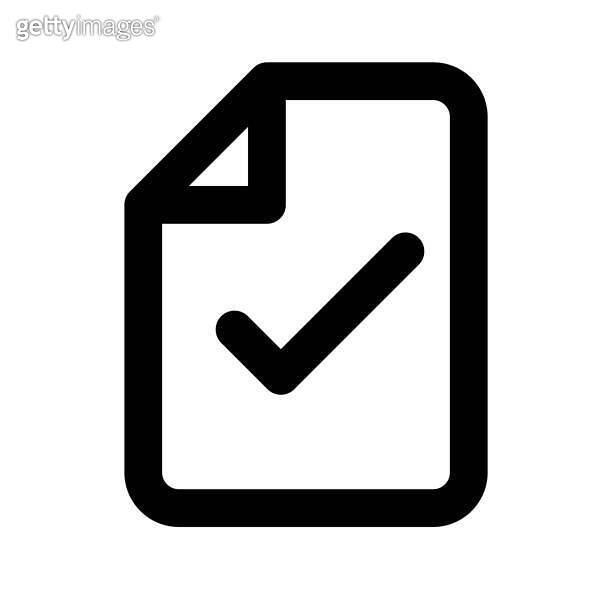 Simple check sheet icon. Completed work icon. Vector. 이미지 (1779214571 ...