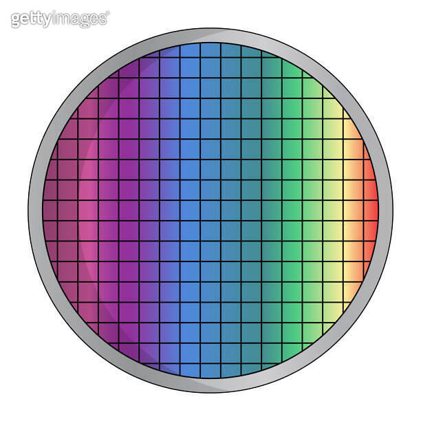 Modern silicon wafer icon. Semiconductor manufacturing material. Vector ...