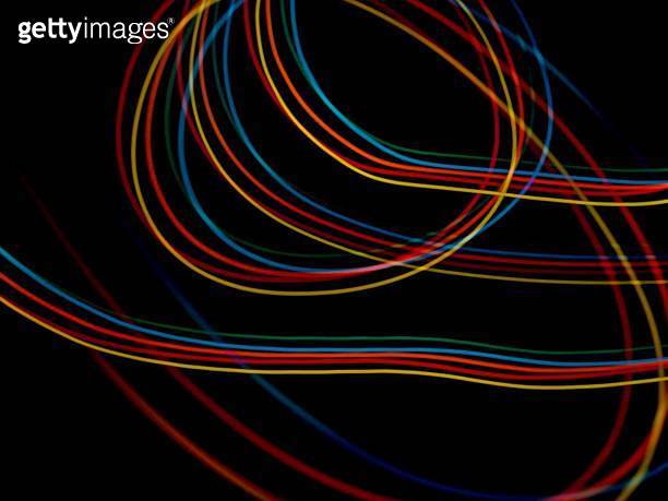 Graphic design using a light painting technique with primary colors 이미지 ...