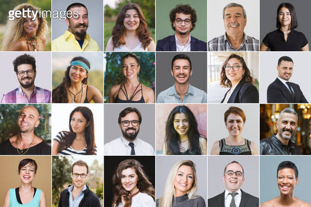 Headshot portraits of diverse smiling real people 이미지 (1613792487) - 게티 ...