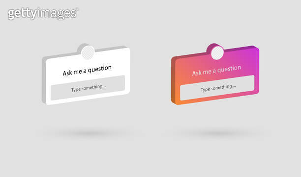 3d Ask me a question sticker set. story quiz frame vector template for ...