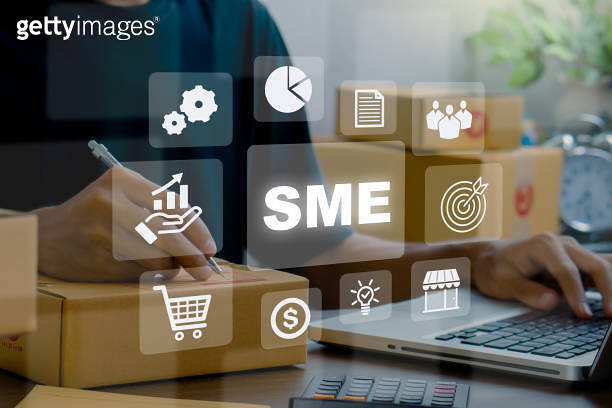 SME,Small and Medium-sized Enterprises concept.Business owner online ...