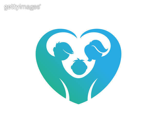Creative Three People Family concept icon stock illustration ...