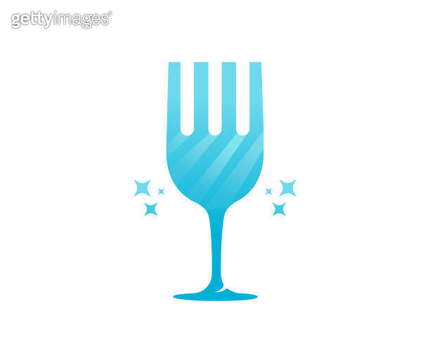Wine glass and fork sign vector template stock illustration (1816987847 ...