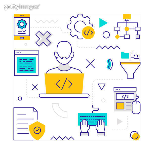 PROGRAMMING Related Line Style Banner Design for Web Page, Headline ...