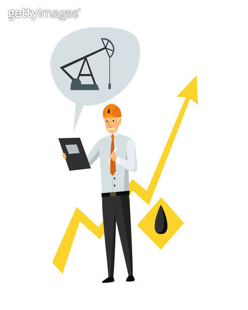 Oil petroleum industry. Engineer or oilman in professional work process ...