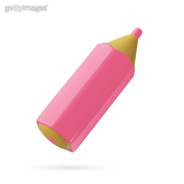 3d realistic pink color pencil icon (1584846867) - 게티이미지뱅크