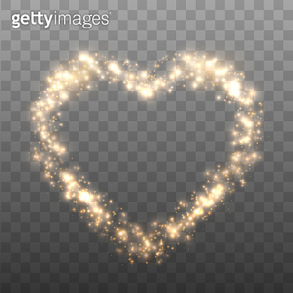 Glowing Heart. Glitter heart shape with Shine Particles. 이미지 ...