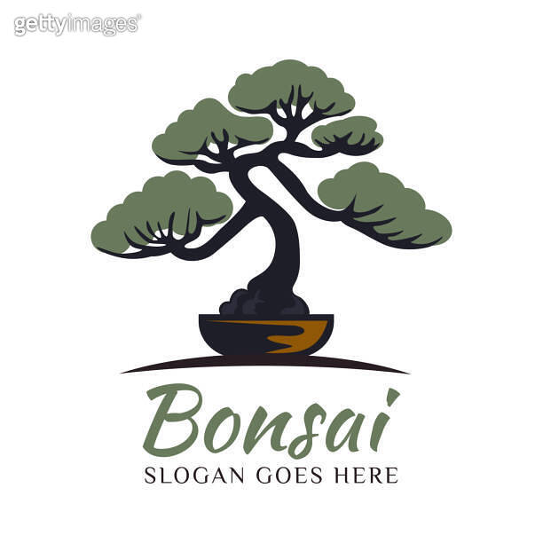Bonsai symbol. Illustration of Bonsai Tree Vector In Flat Design Style ...